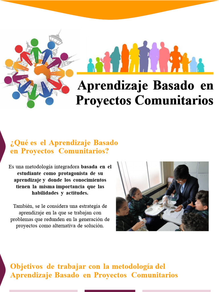 Aprendizaje en Proyectos Comunitarios | PDF | Aprendizaje | Aprendizaje en base a proyectos