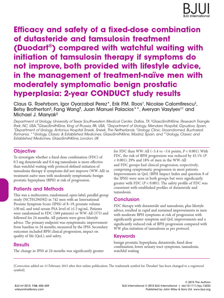 Roehrborn Et al-2015-BJU International | PDF | Urinary Incontinence ...