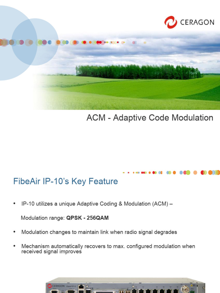 022 - Ceragon - ACM - Presentation v1.5 | PDF | Bit Rate | Modulation