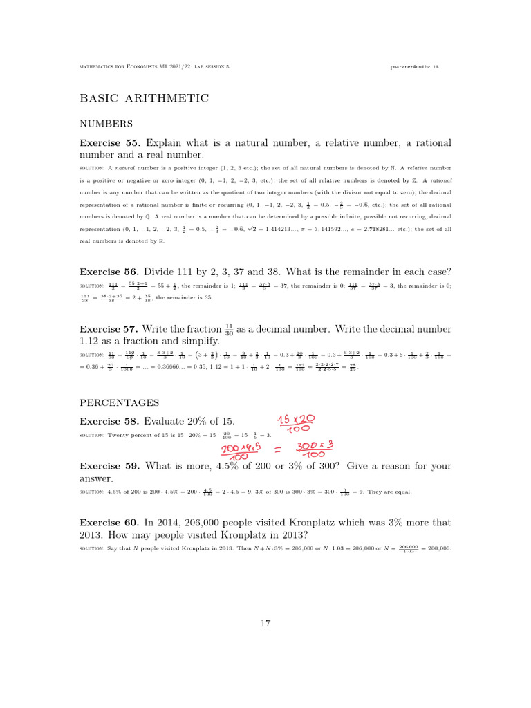 Lab 205 | PDF | Numbers | Rational Number