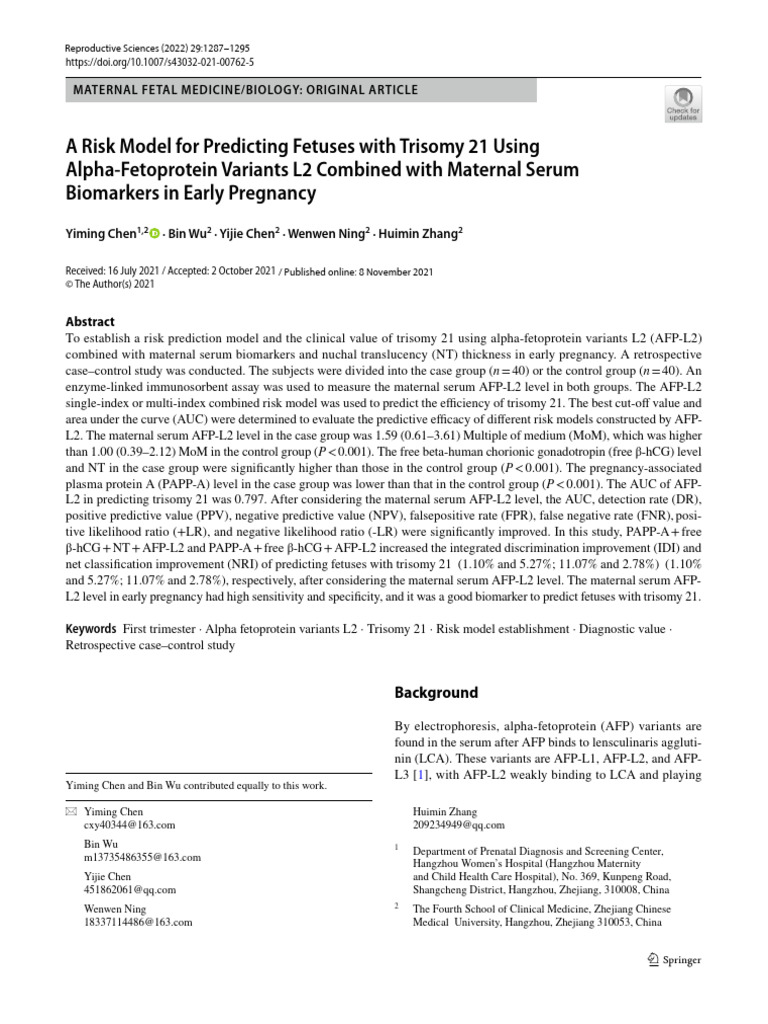 2021 Article 762 | PDF | Down Syndrome | Medical Specialties