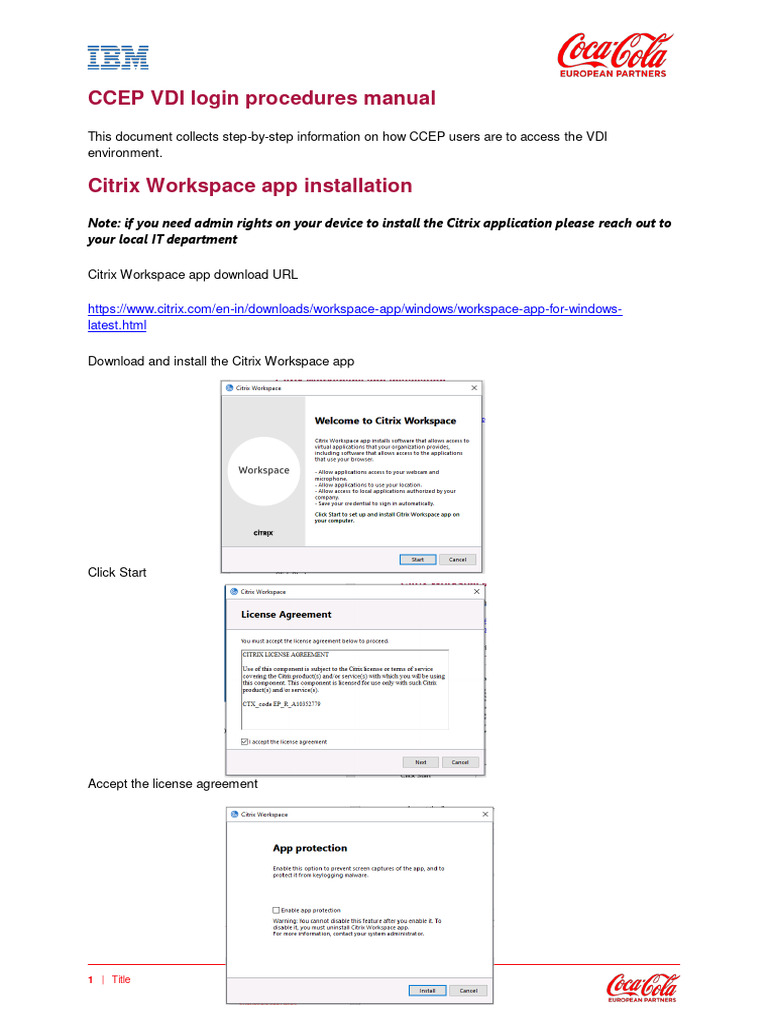 Citrix VDI - CCEP - User Login Procedure | PDF | Desktop Virtualization ...