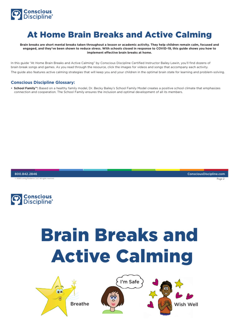 FREE Printable at Home Brain Breaks and Active Calming | PDF | Arm | Hand
