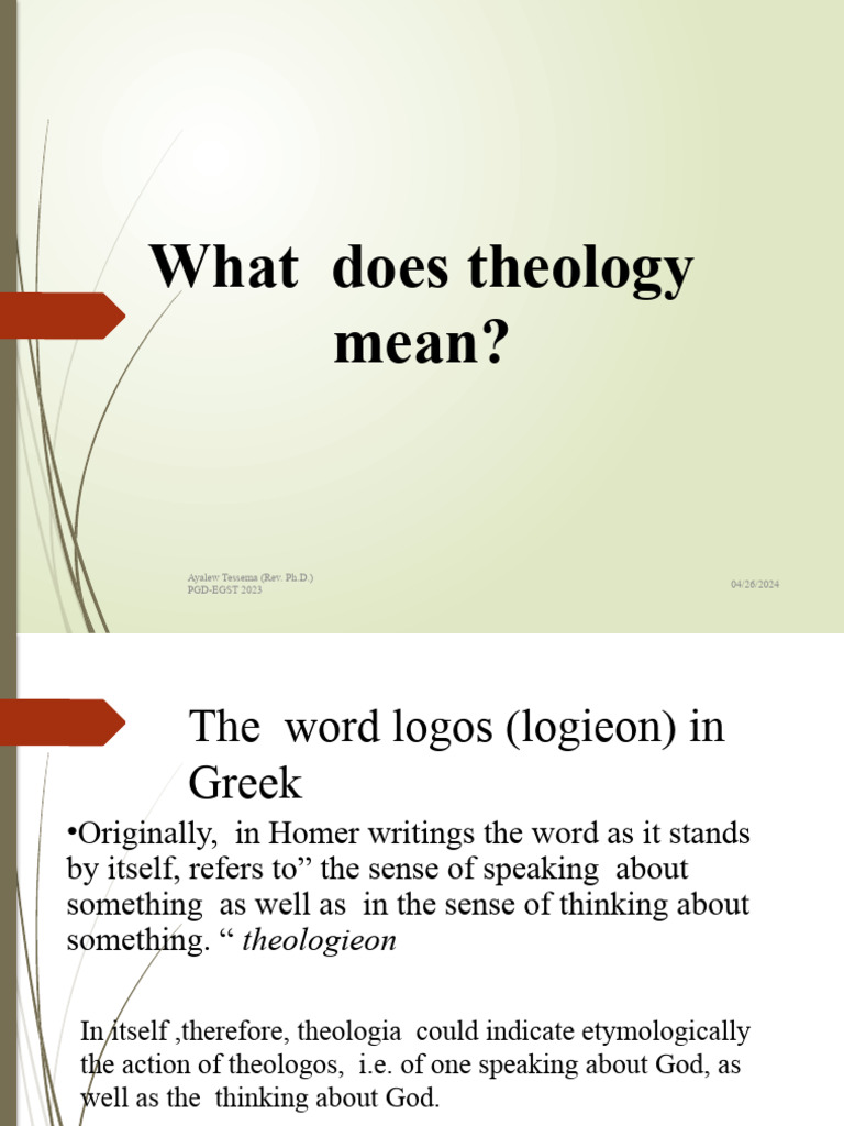 What Is Theology 2023, PGD EGST | PDF | Theology | Logos (Christianity)