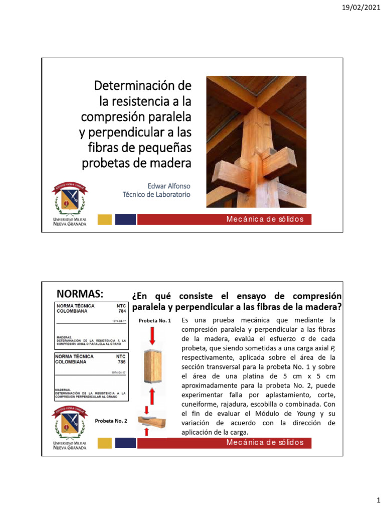 Lab Mec Sol 03 Compresión Madera Ensayo | PDF | Madera | Mecánica de ...