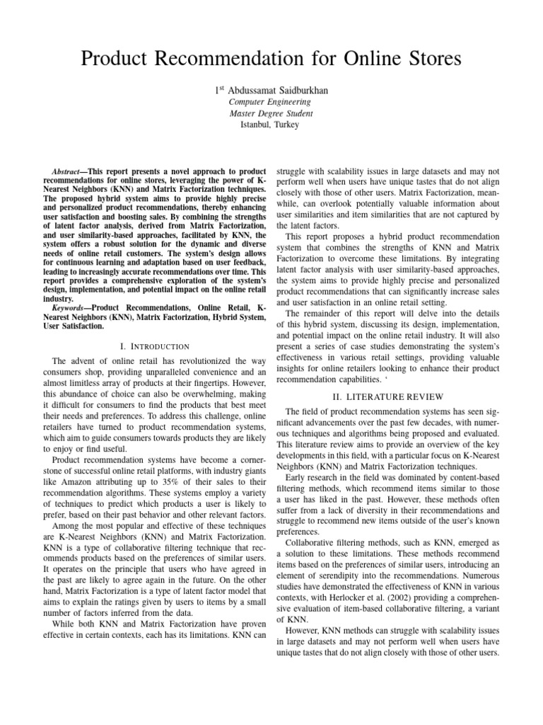 Hybrid Product Recommendations for Retail | PDF | Business | Computers