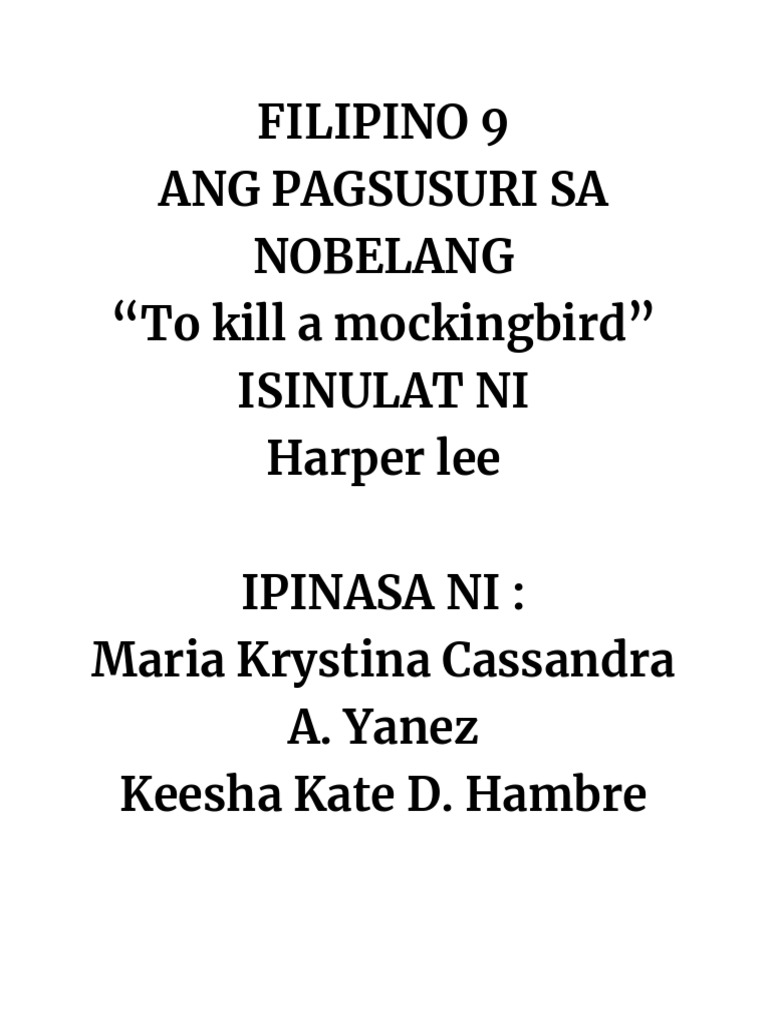 TKMB - Pagsusuri | PDF