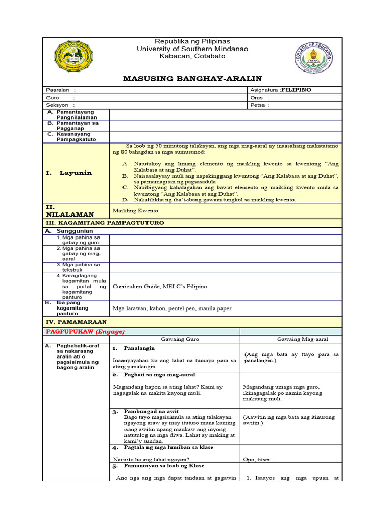 Lesson Plan Fil | PDF