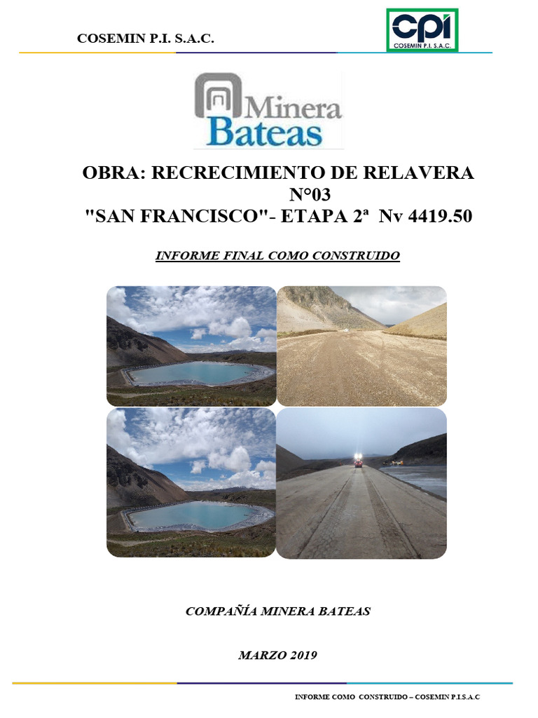 Informe Final de Obra Caylloma | PDF | Represa | Dique