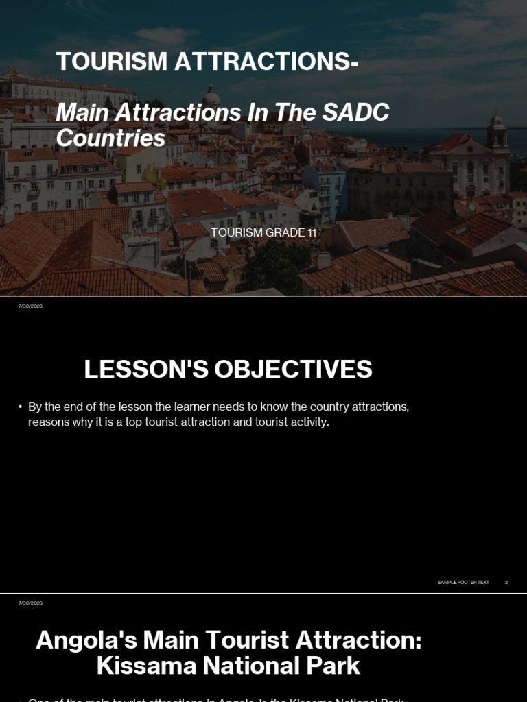 SADC Countries' Main Tourist Attractions | PDF