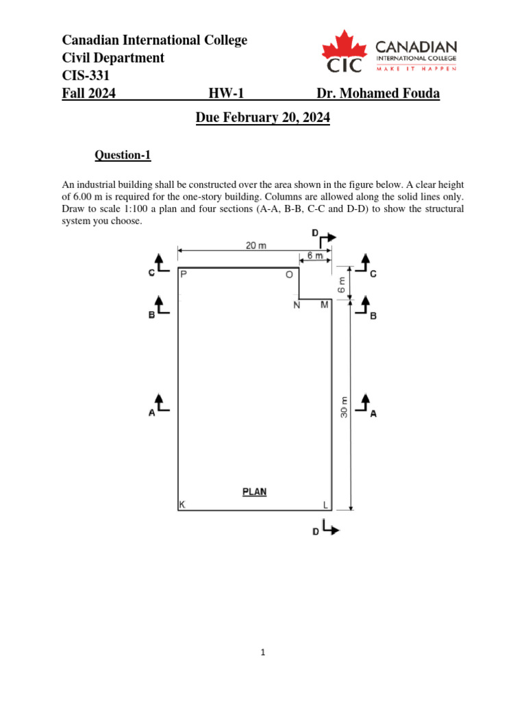 Civil Engineering Homework CIS-331 | PDF