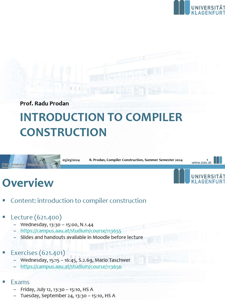 1 - Introduction | PDF | Compiler | Parsing