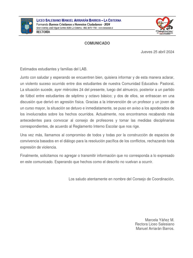 Comunicado Oficial | PDF | Salud y bienestar
