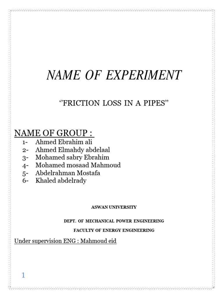 Friction Loss in Pipes | PDF | Reynolds Number | Fluid Dynamics