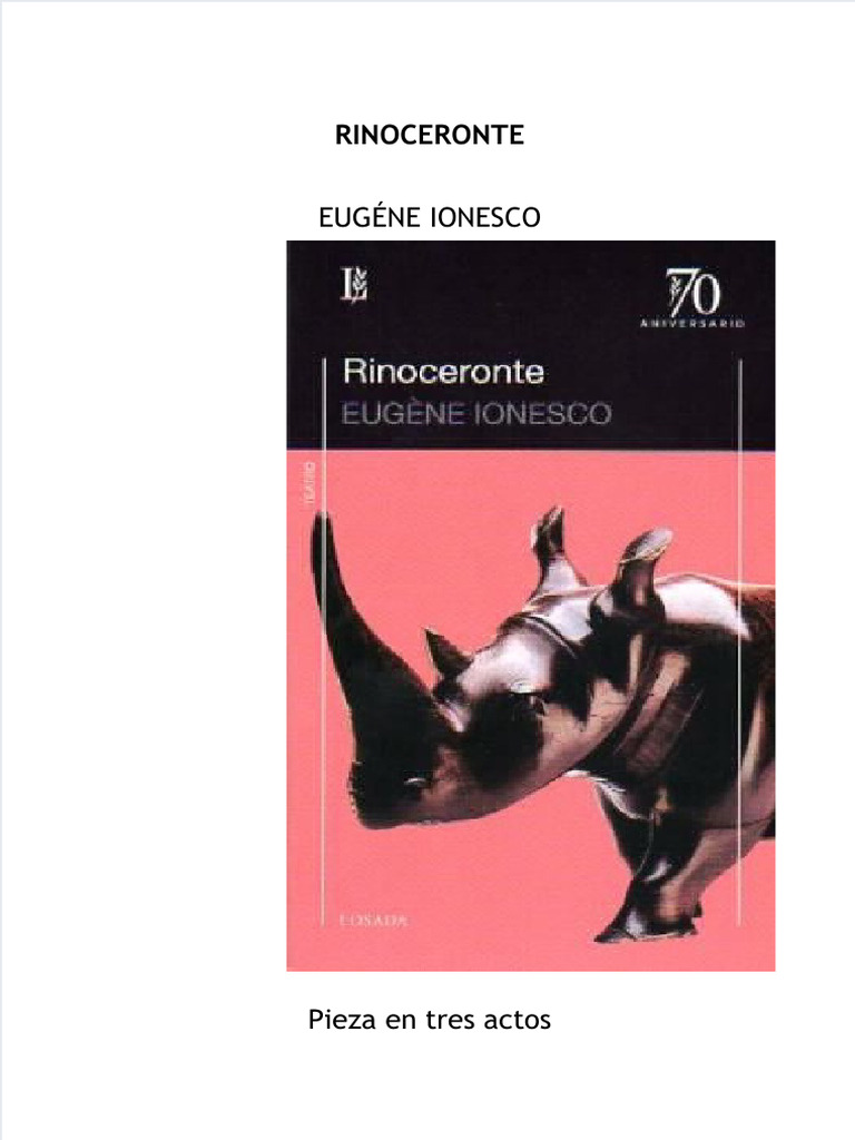 El Rinoceronte, Eugene Ionesco | PDF