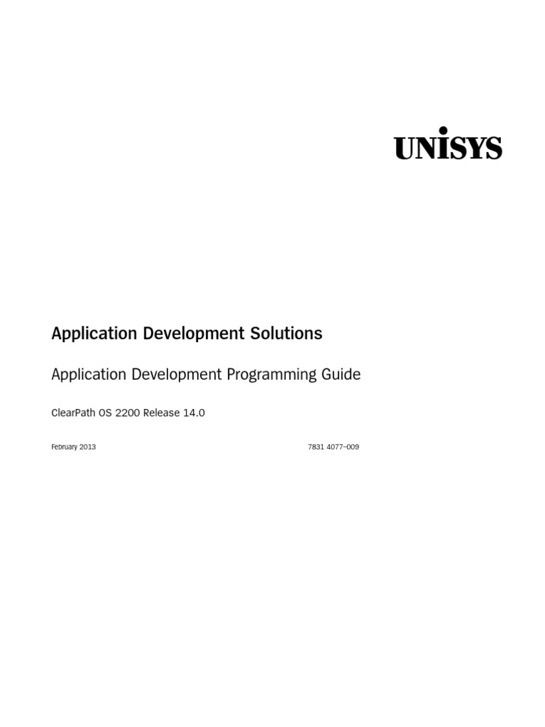 Unisys: Application Development Solutions | PDF | Databases | Computer ...