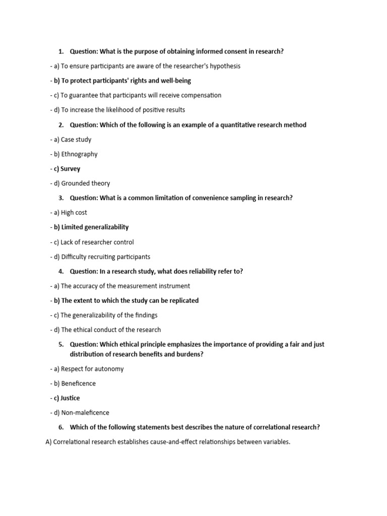 Research Methods and Validity Quiz | PDF | Sampling (Statistics) | Validity (Statistics)