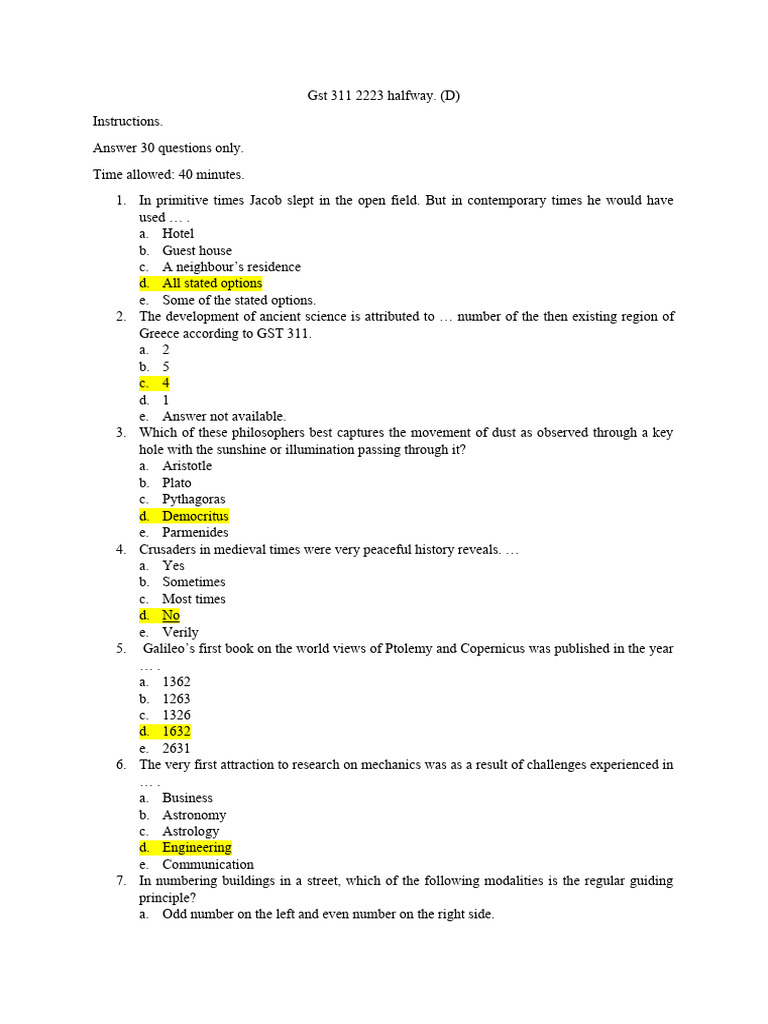 GST 311 2223 Halfway | PDF | Science | Common Sense