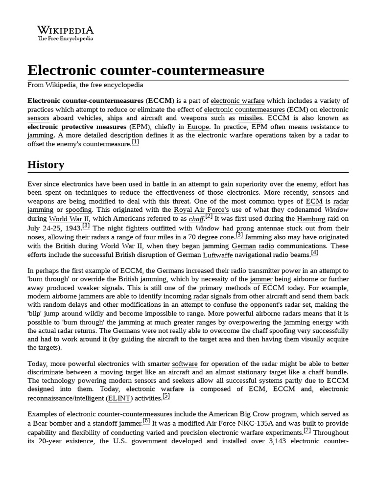 Electronic Counter-Countermeasure | PDF | Information And Communications Technology | Radio ...