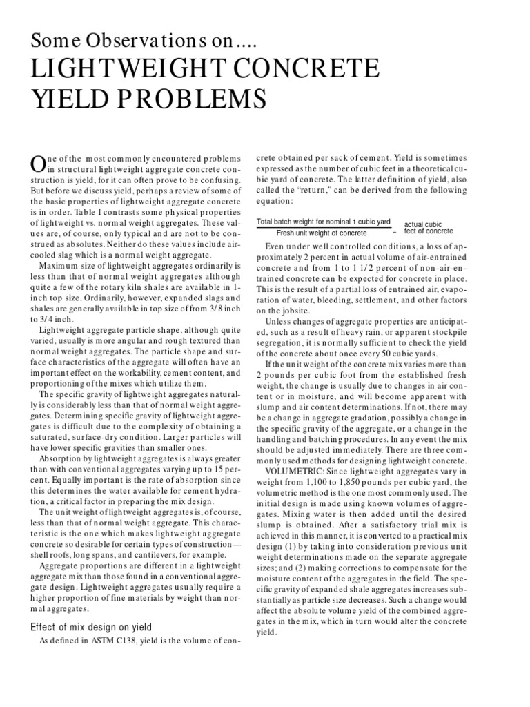Concrete Construction Article PDF - Some Observation On ... Lightweight ...