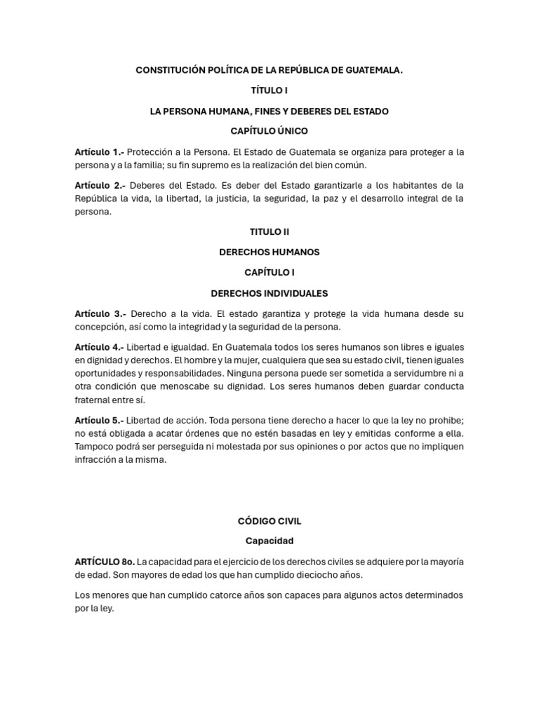 Constitución Política de La República de Guatemala | PDF