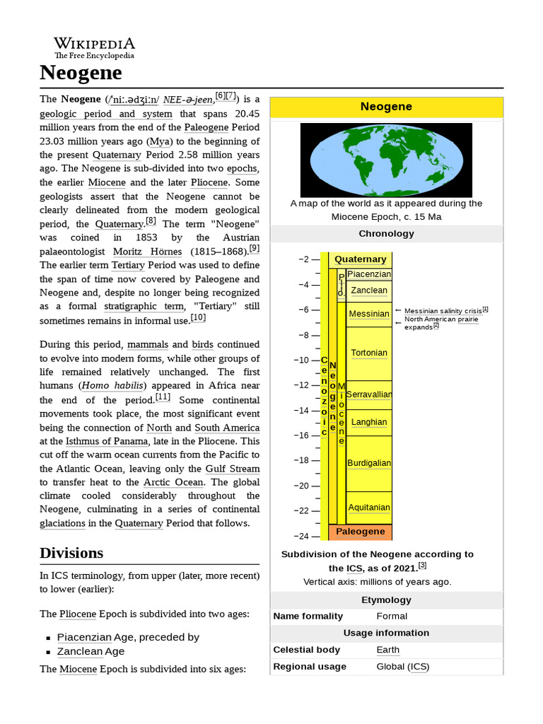 Neogene | PDF | Physical Geography | Stratigraphy