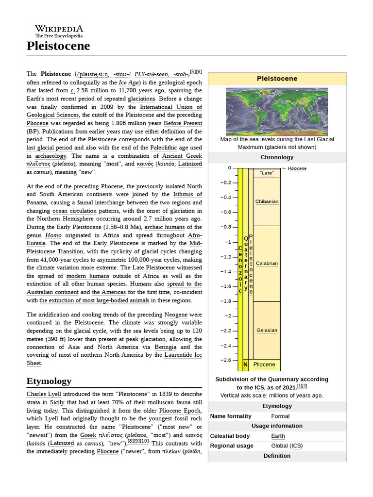 Pleistocene | PDF | Pleistocene | Homo