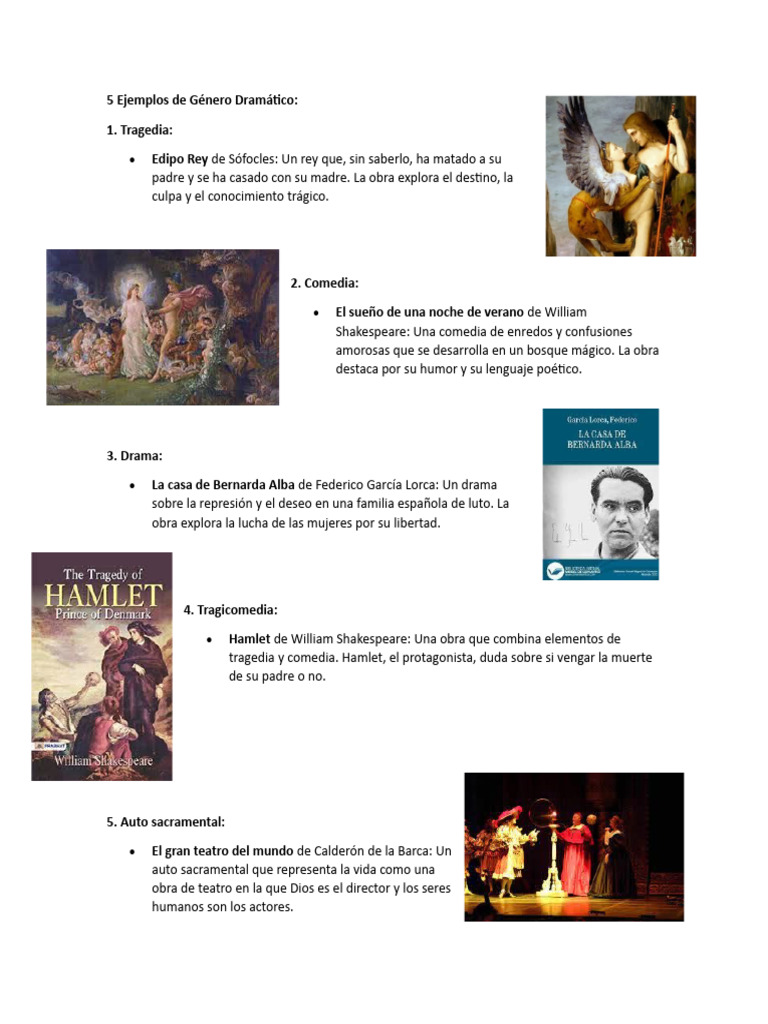 5 Ejemplos de Género Dramático | PDF