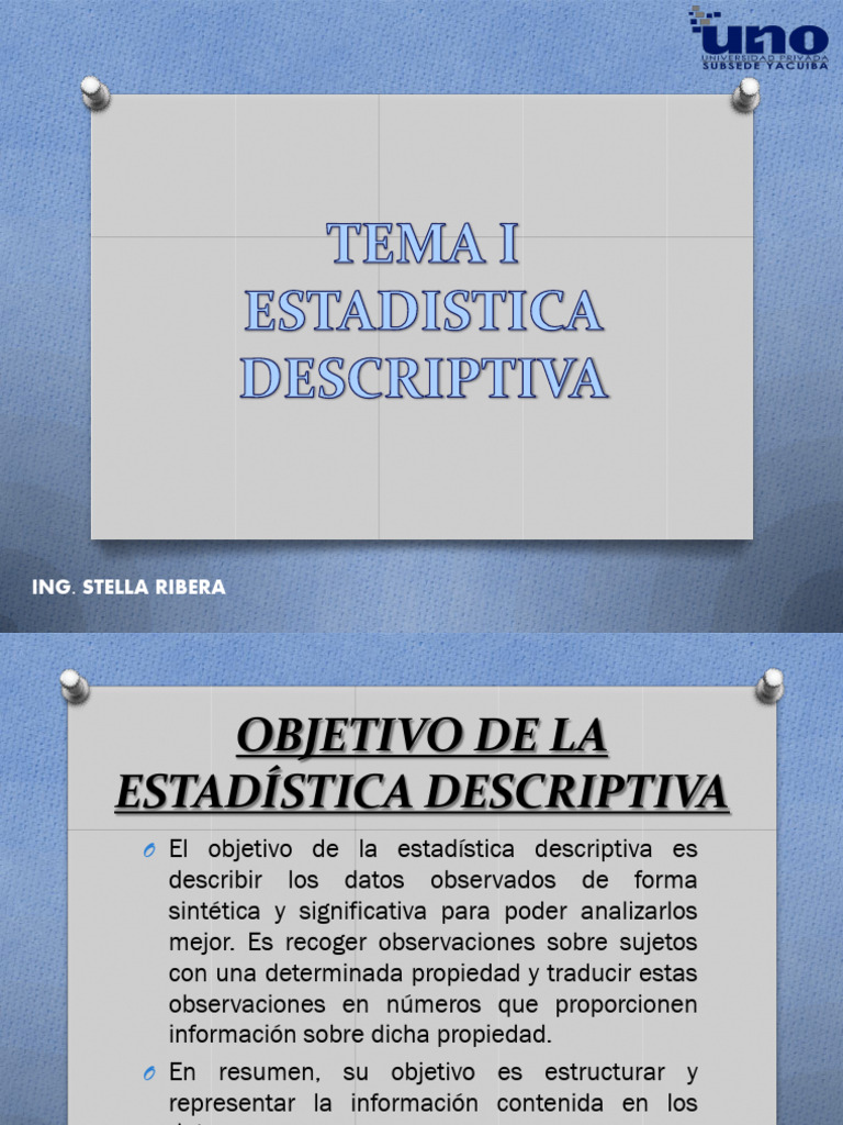 Estadística Descriptiva | PDF | Muestreo (Estadísticas) | Estadísticas descriptivas