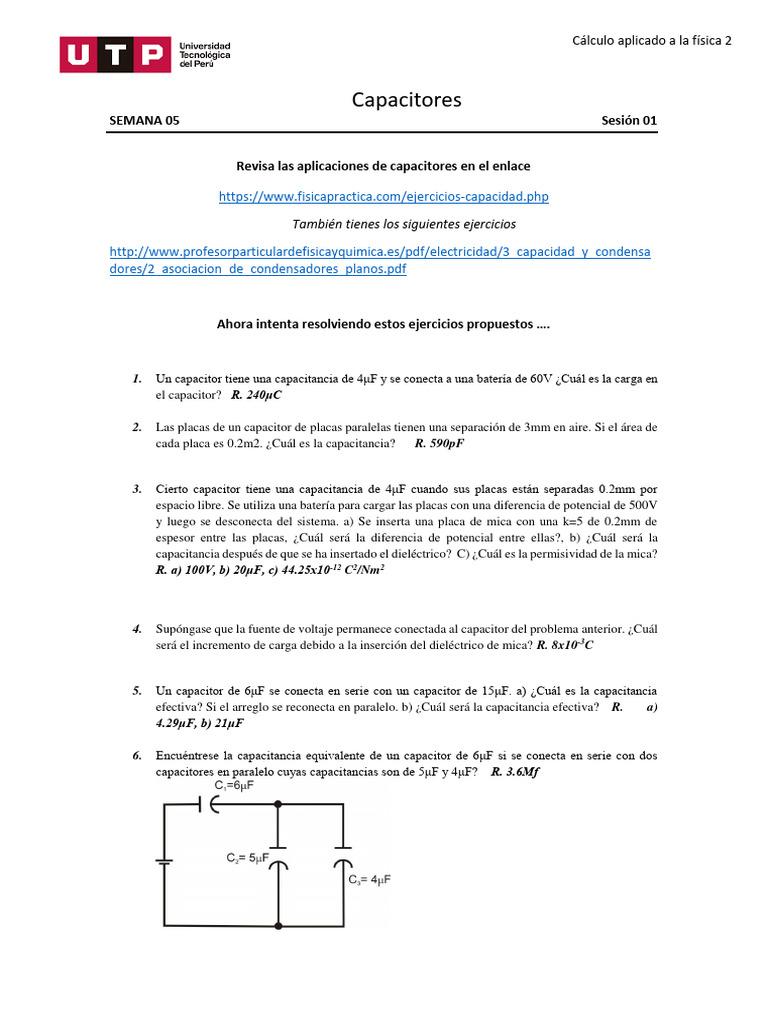 Capacitores: Ejercicios y Soluciones | PDF | Condensador | Capacidad