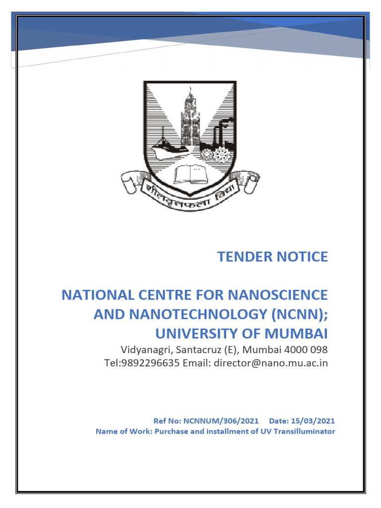 UV Trans Manual Tender | PDF | Specification (Technical Standard)