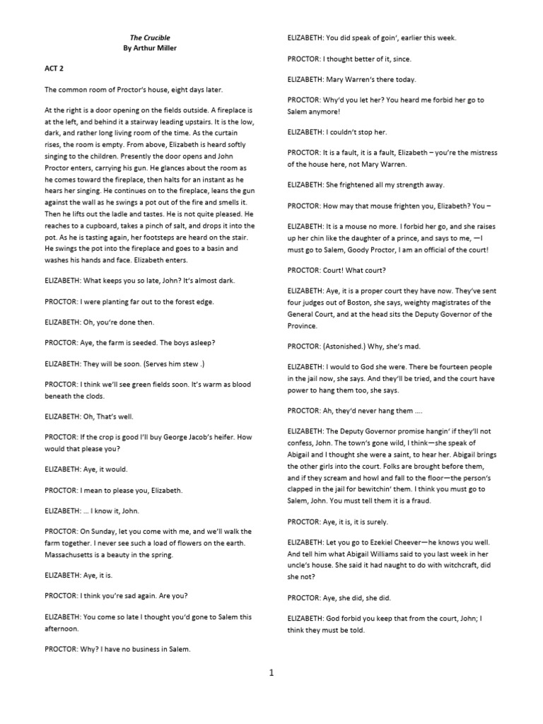 Crucible Act 2 La Theatre Script | PDF | Ten Commandments