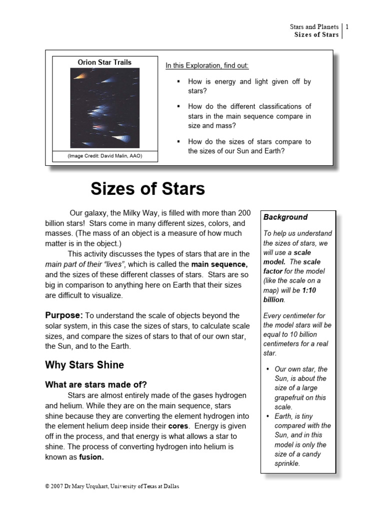 Star Student Info | Download Free PDF | Stars | Nuclear Fusion