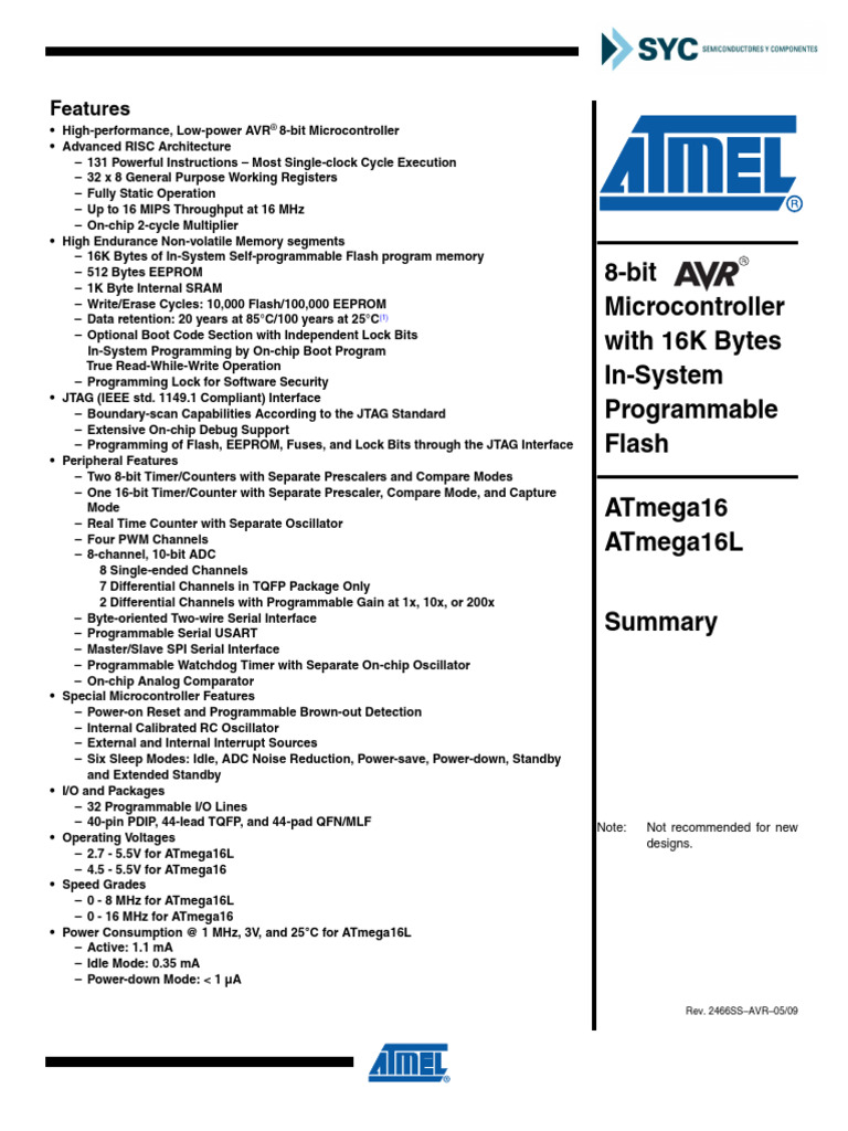 Atmega16 Dip40 | PDF | Microcontroller | Classes Of Computers
