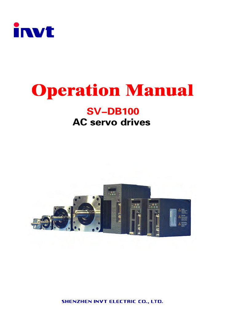 INVT SV Db100 Operation Manual v11s | PDF | Power Supply | Electric Motor