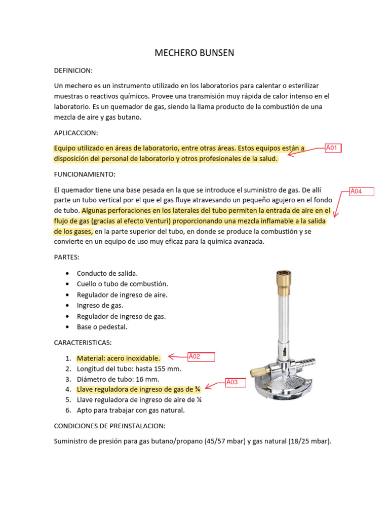 Mechero Bunsen | PDF | Tecnología