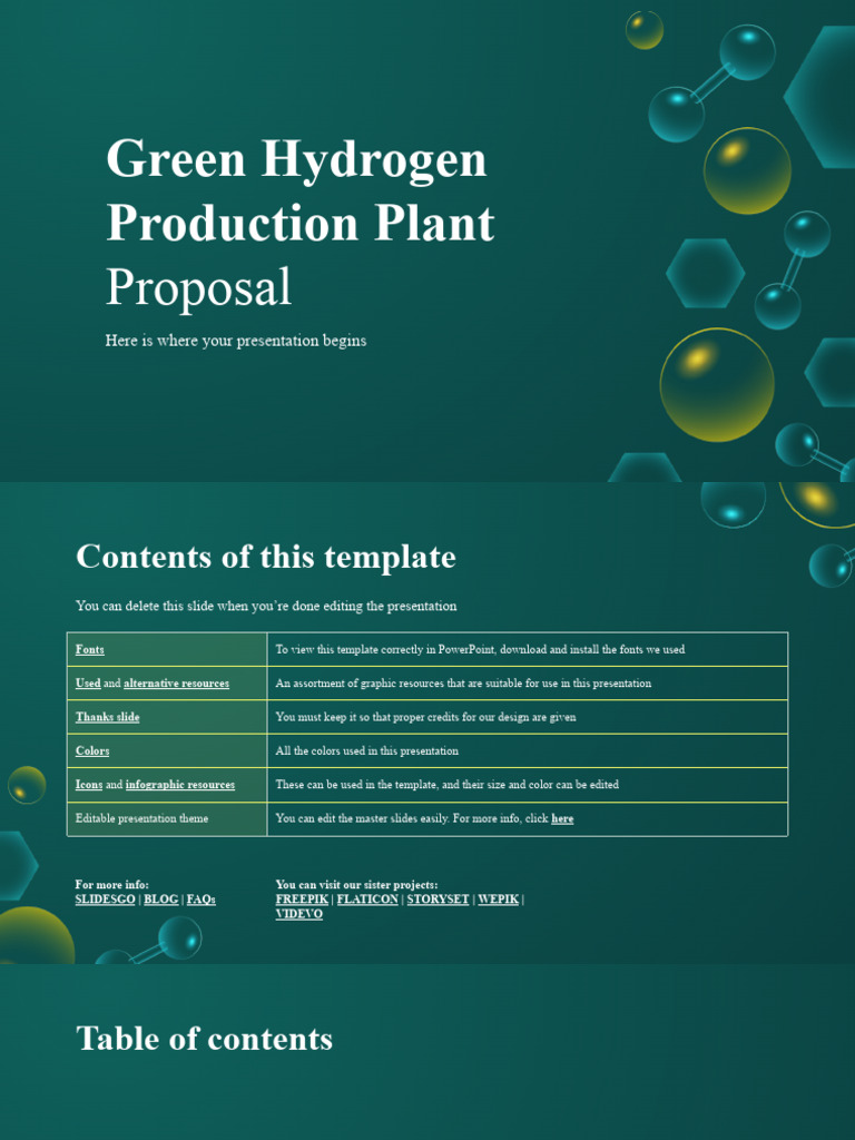 Green Hydrogen Production Plant Proposal by Slidesgo | PDF | Climate ...