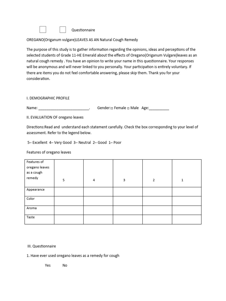 Questionnaire-WPS Office | PDF