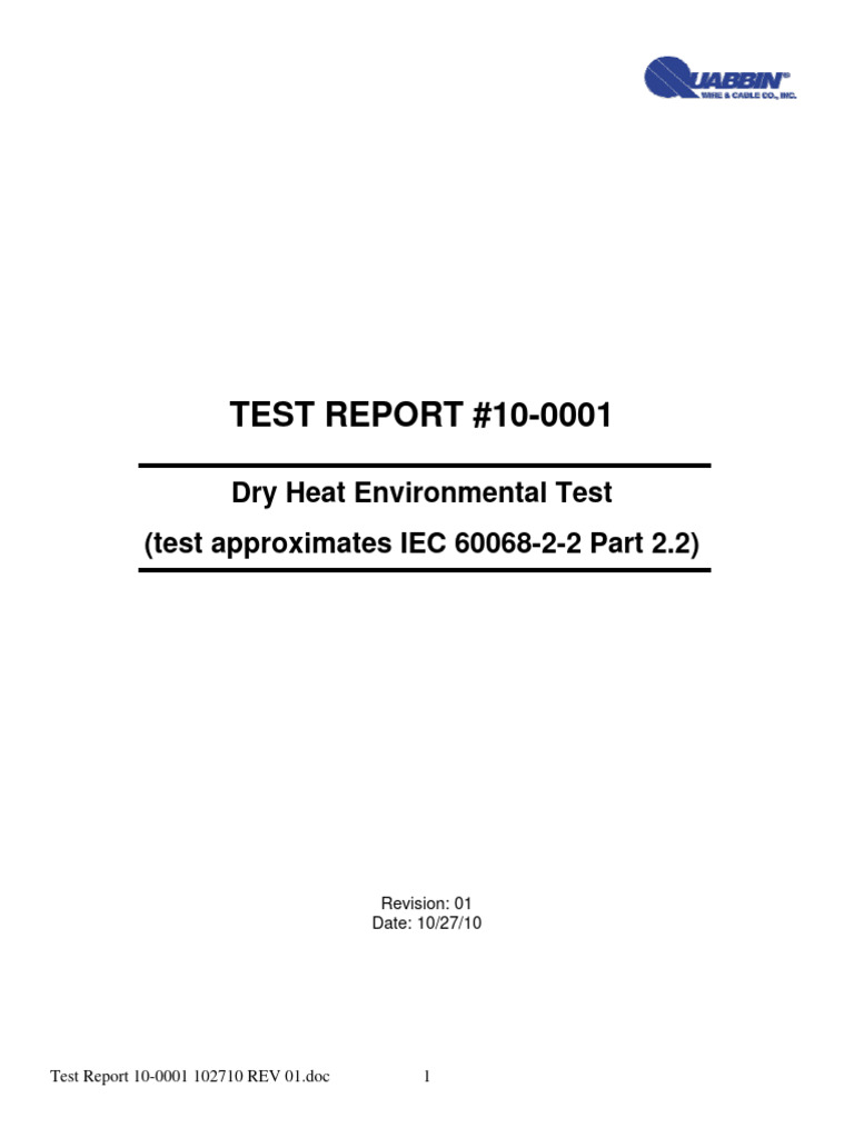 Thermal Tests Test Report | PDF | Convection | Oven