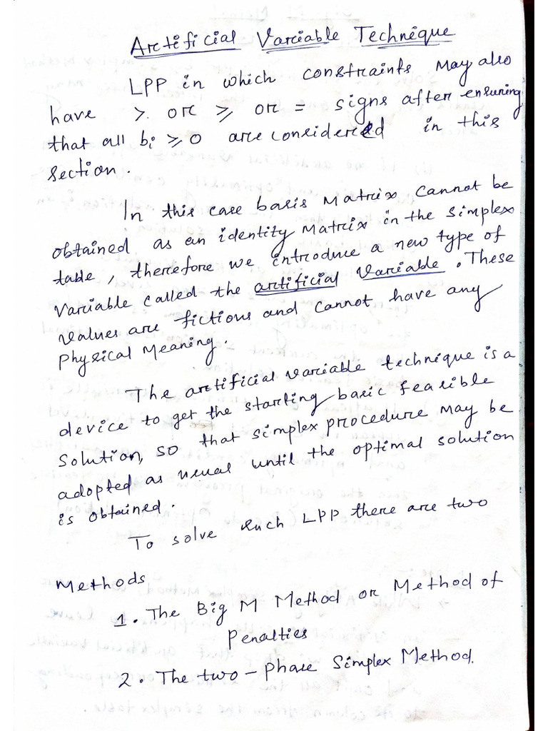 Big- M Method | PDF