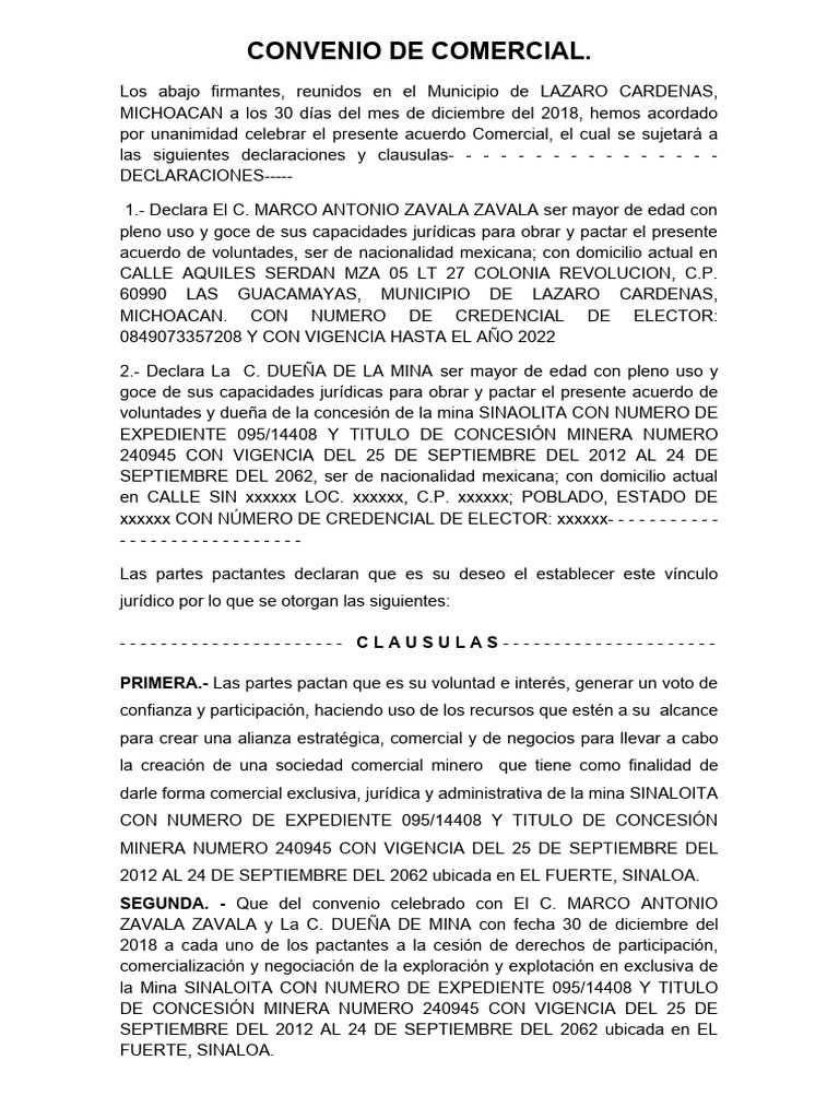 Convenio Comercial Sinaloita Sarait | PDF | Gobierno