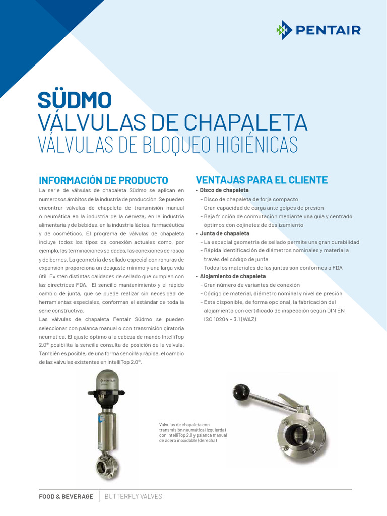 Butterfly Valves Hygienic Shut Off Valves Sudmo Leaflet v2110 Es | PDF ...