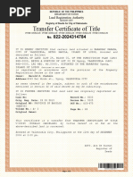 Transfer Certificate of Title Sample The Real Estate Group Philippines2 | PDF