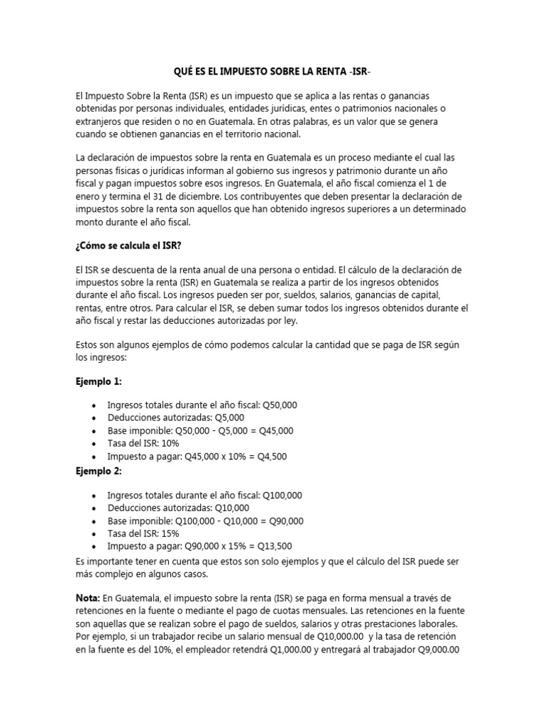 Impuesto Sobre La Renta Y Impuestoal Valor Agregado | Descargar gratis PDF | Impuesto sobre la ...