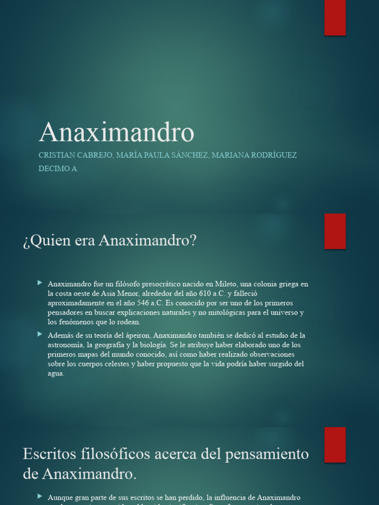 Anaximandro: Filósofo del Apeirón | PDF | Metafísica