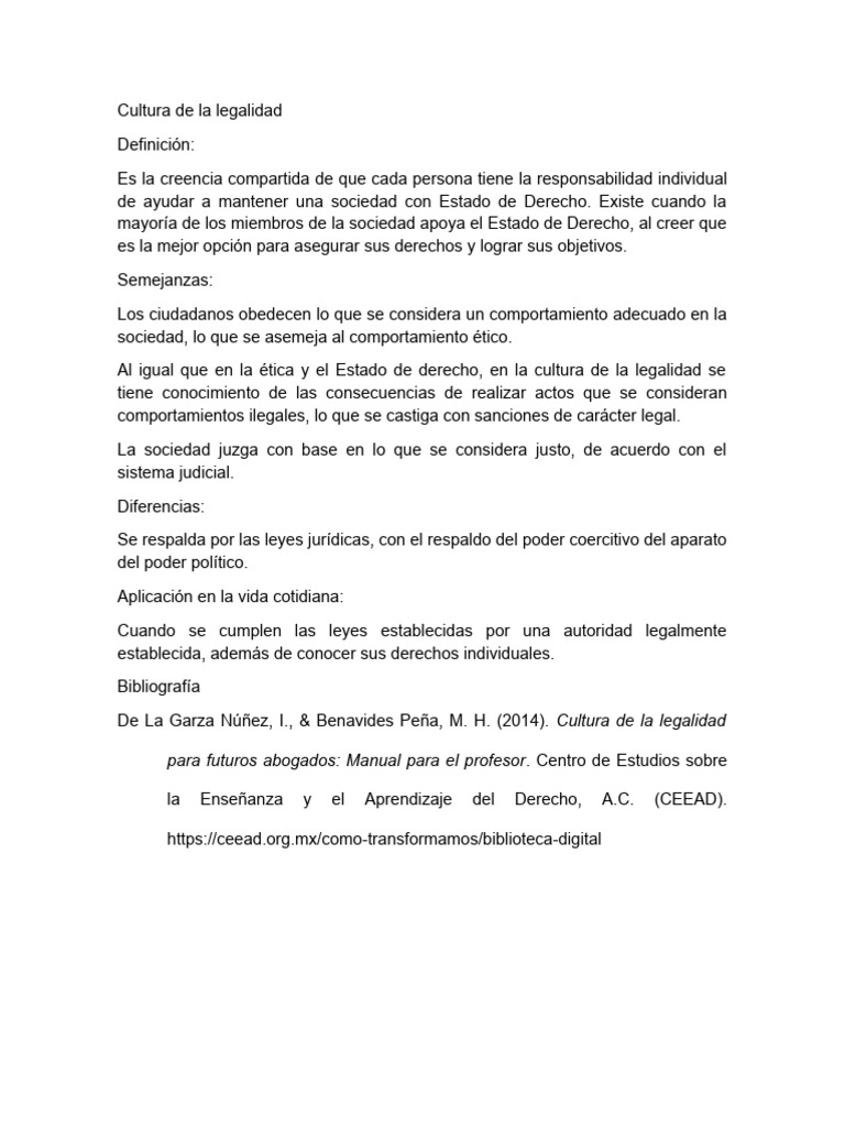 Cultura de la Legalidad y Estado de Derecho | PDF | Política