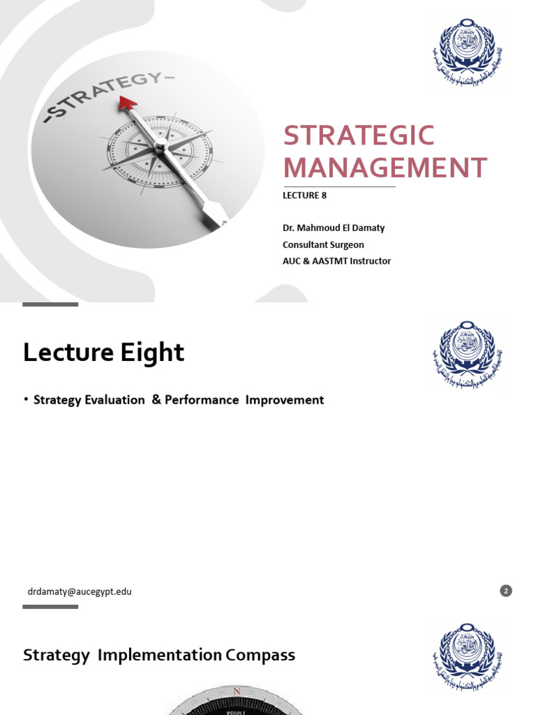 Strategic Management - Lec 8 - DR Damaty | PDF | Strategic Management | Six Sigma
