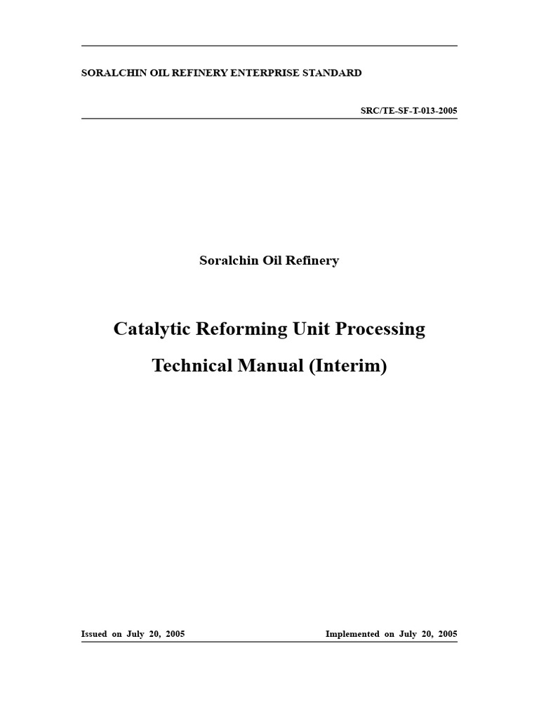 15 Process Technic Manual of Reforming | PDF | Catalysis | Alkane