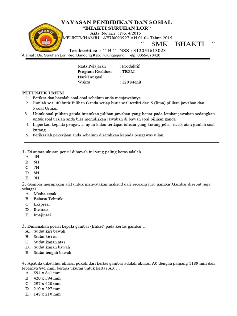 Soal Usp | PDF | Metode & Bahan Ajar | Griya & Taman