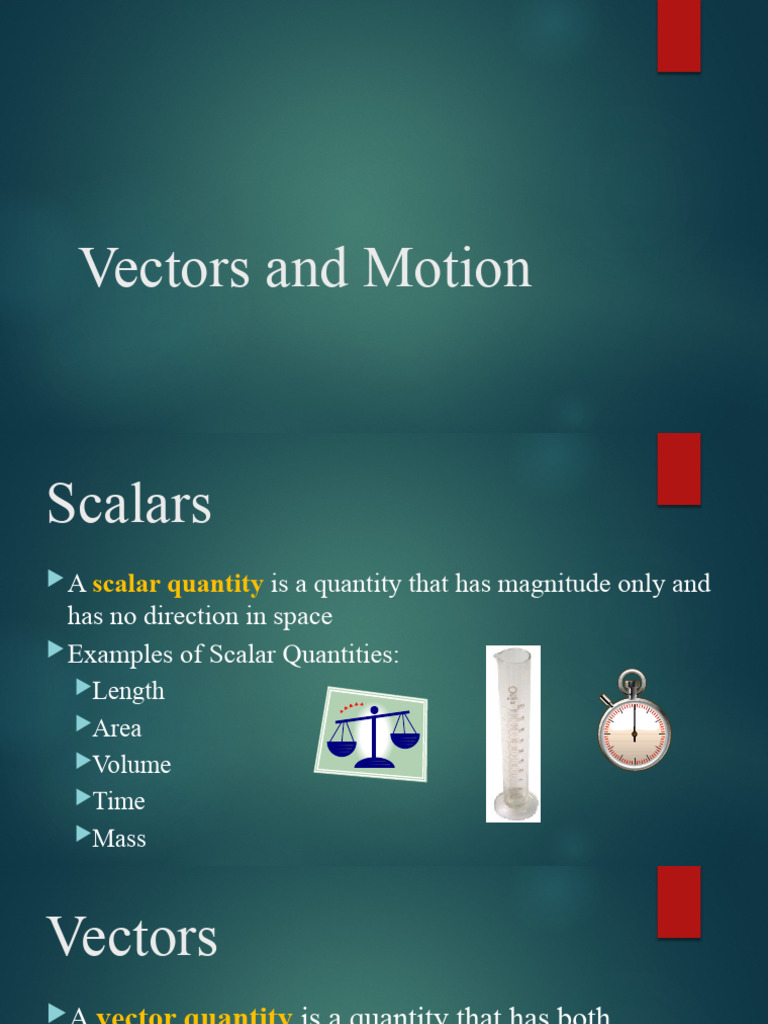 Vectors and Motion | PDF | Euclidean Vector | Force